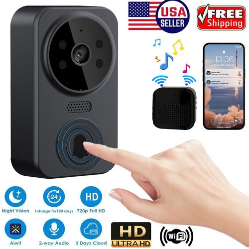 Smart WiFi Doorbell Wireless Security Intercom Video Camera Door Ring ...