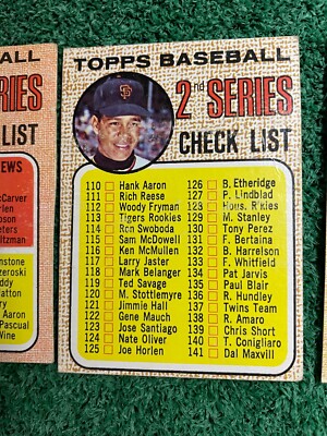 1968 Topps 107 2nd Series Checklist (#110-196) Juan Marichal Giants ...