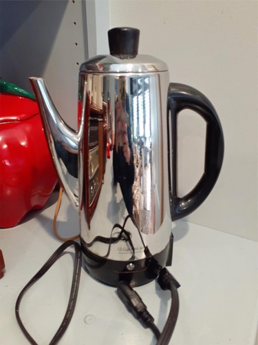 GE 12 Cup Electric Percolator Stainless Steel Model 106856 FAST PERK ...