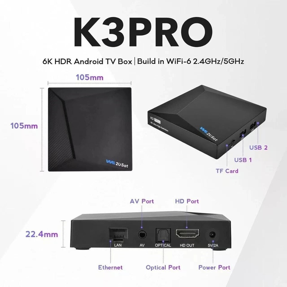 We2uSat K3 Pro+ Android TV Box | Authorized Distributor | 30-Day ...