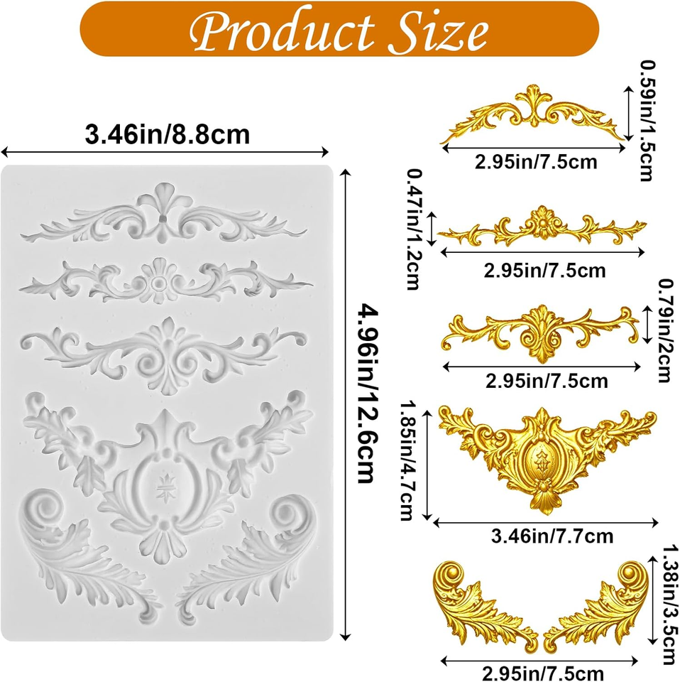 Baroque Style Curlicues Scroll Lace Emboss Border Relief Flower Lace ...