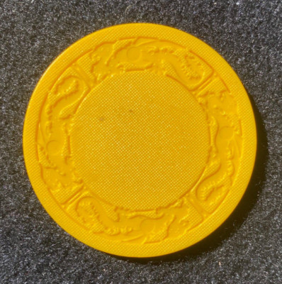 Yellow / Gold Antique Poker Chip - Dragon Design - Rare Old Game ...