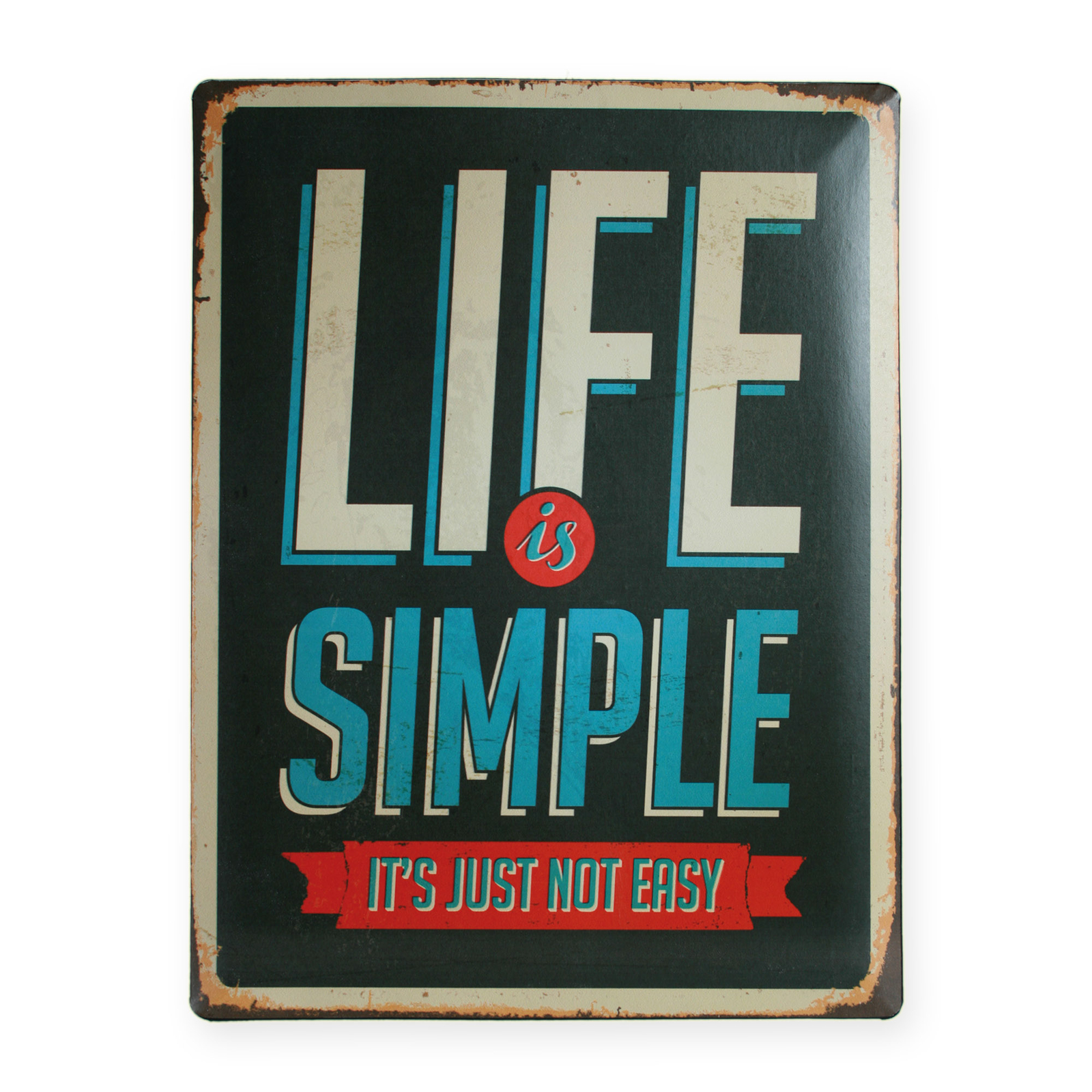 Blechschild Sprüche Schild Life is Simple ca. 30x40 schwarz Spruch ...