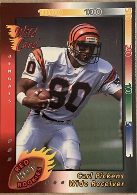 1992 Wild Card SILVER Red Hot Rookies Carl Pickens #26. Parallel Insert ...