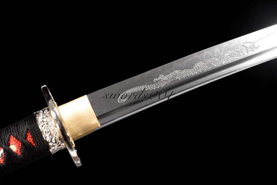 Japanese Samurai Katana Full Tang T10 Steel Clay Tempered Razor Sharp ...