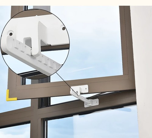 Window Horizontal Sliding Holder Wind Brace Guard Safety Lock Fix Flat ...