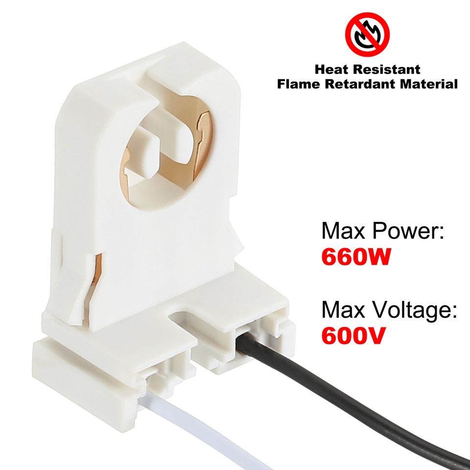 T8 Lamp Holder, 12pcs Non-shunted Light Socket G13 Base with Wires ...