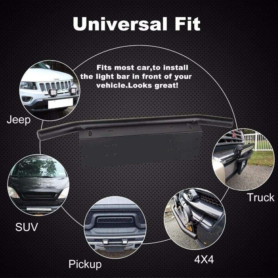 Car License Plate Frame Number Plate Bull Bar Bumper Mount Bracket LED ...