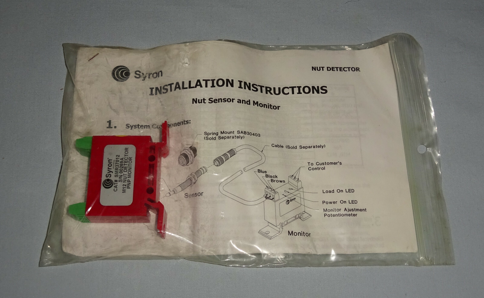 Syron SMR37012 M12 Nut Detector PNP Monitor NEW | eBay