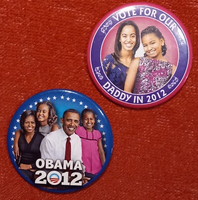 President Barack Obama Family Lot 2.25" Political 2 Pinback Buttons ...