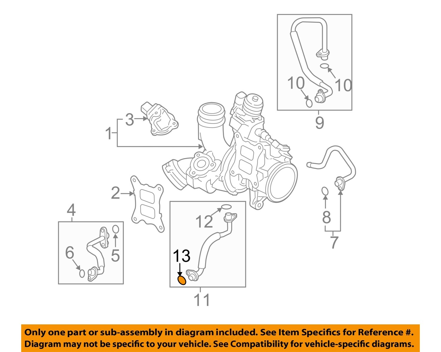 VW VOLKSWAGEN OEM Beetle Turbocharger Turbo-Oil Outlet Tube O-ring ...