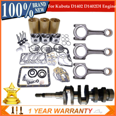 D1402 DI Engine Overhaul Rebuild Kit / Crankshaft / Rods For Kubota ...