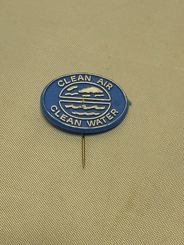 Vintage Clean Air Clean Water Lettered Pin Blue & Gold Tone* | eBay