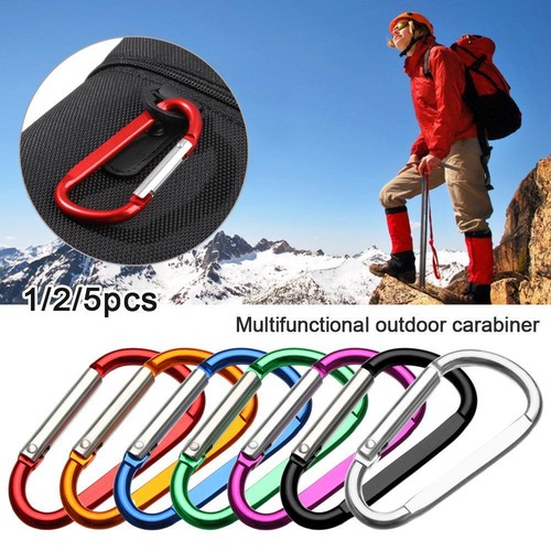 Safety Climbing Button Alloy Carabiner Camping Hiking Hook Buckle ...