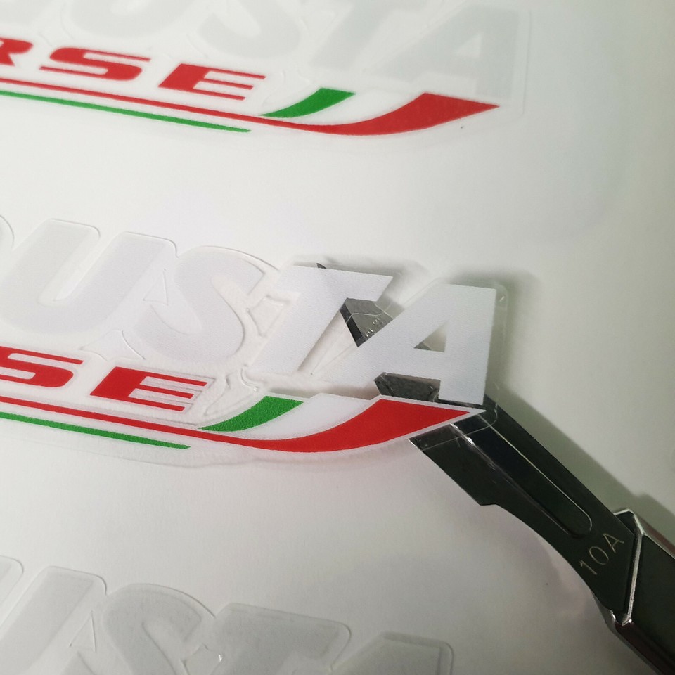 MV Agusta corse F3 F4 Motorcycle decals clear vinyl design x 2 pieces ...