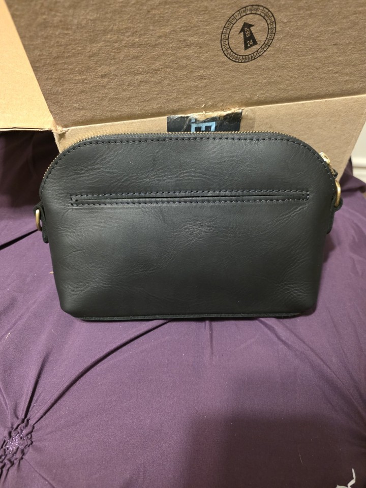 Portland Leather Goods Small Eclipse Crossbody purse in smooth Black | eBay