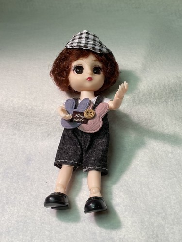 Tiny 6" BJD Ball Jointed Anime Doll w Set Glass Eyes outfit and shoes ...