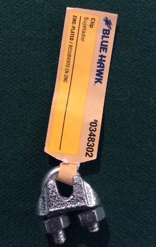 NEW- (2) Blue Hawk 3/16" Steel/Zinc Plated Wire Rope Cable Clamp Clips ...