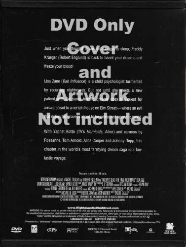 Freddy's Dead The Final Nightmare 1991 Standard Edition DVD Like New ...