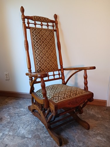 Antique Rocking Chair Platform Light Oak Victorian Glider Excellent ...