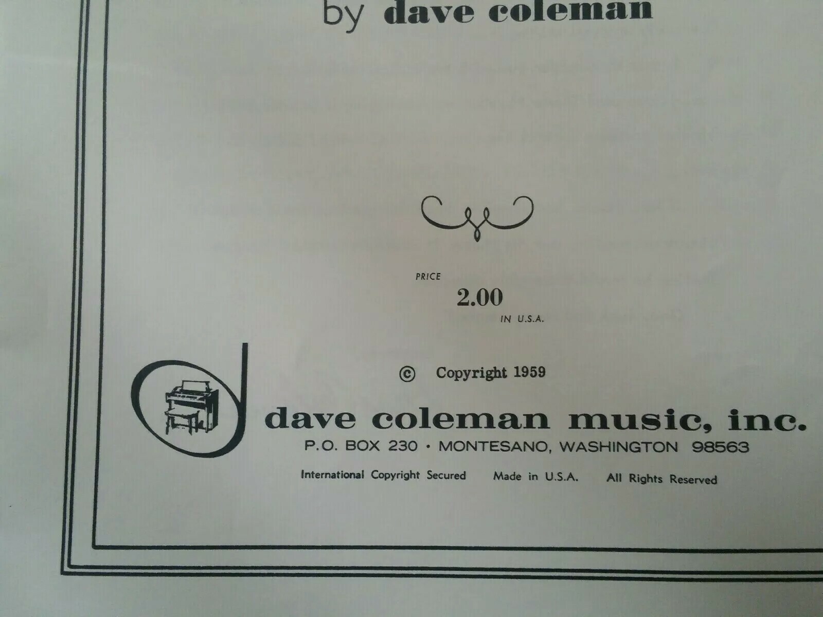 Vintage 1959 & 1960 Dave Coleman Organ Music Book Lot Of 2 | eBay