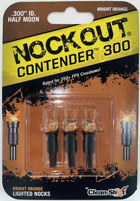 NockOut Lighted Nocks Crossbow .300" ID Half Moon Orange 3 Pack | eBay