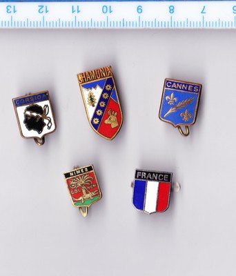 Vintage enamel FRANCE pin badge brooches Broche epinglette Coat of Arms ...