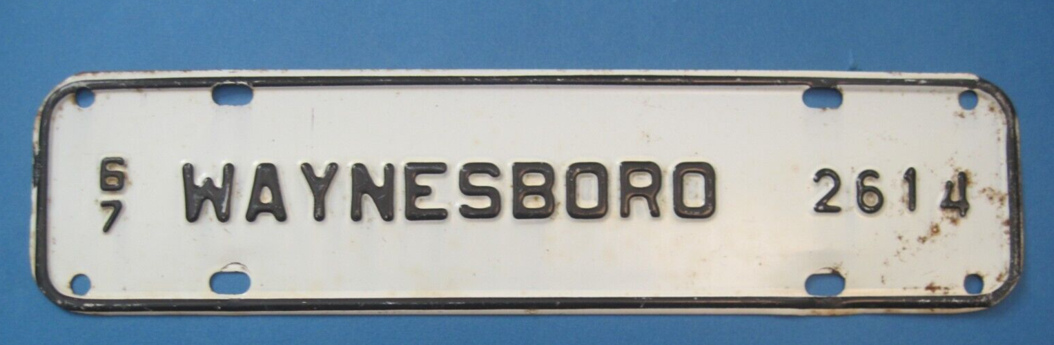 1967 Waynesboro license plate attachment from Virginia | eBay