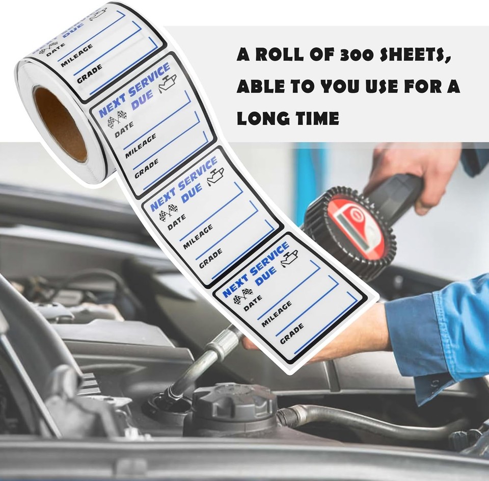 300PCS Car Oil Change Stickers for Windshield, Next Service Due Sticker ...