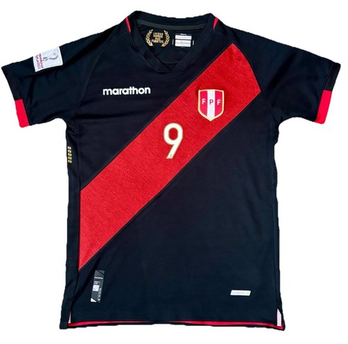 Gianfranco Lapadula Marathon Peru National Team FPF Red Black Jersey ...