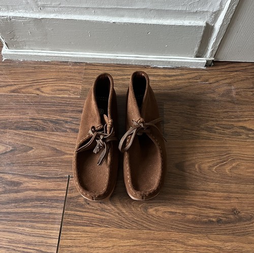Clarks Originals Wallabee Cola Mens Suede Leather Lace Up Square Toe ...