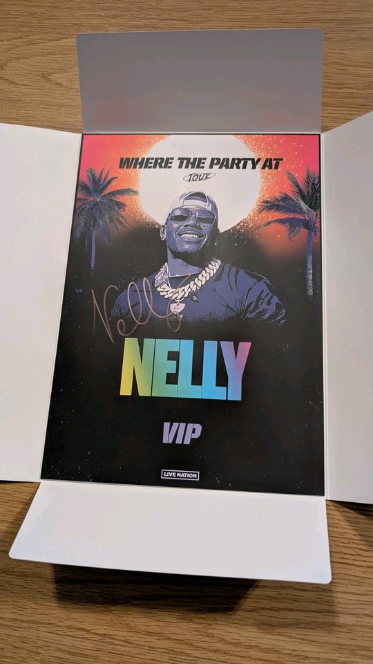 NELLY 2025 Signed Poster GENUINE " Where The Party At" tour VIP Gift ...