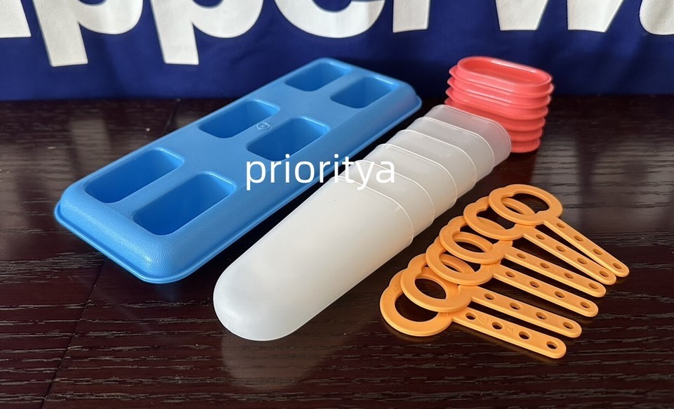 Tupperware Ice Tups Popsicles Maker Mold Blue Guava Apricot Set New in ...