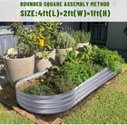 Land Guard Galvanized Raised Garden Bed Kit Galvanized Planter Raised ...