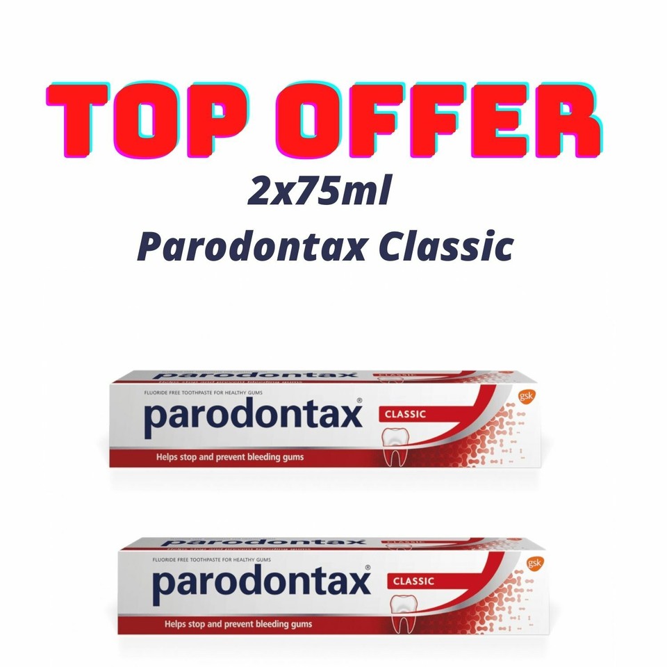 PARODONTAX Stop Bleeding Gums Toothpaste 2x75ml Classic TOP OFFER UK ...