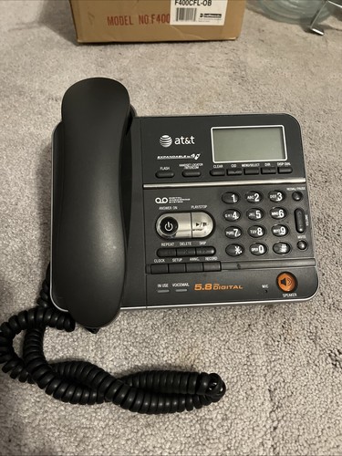 AT&T CORDED ANSWERING SYSTEM DIGITAL EXPANDABLE TELEPHONE W/CORDS & EX ...