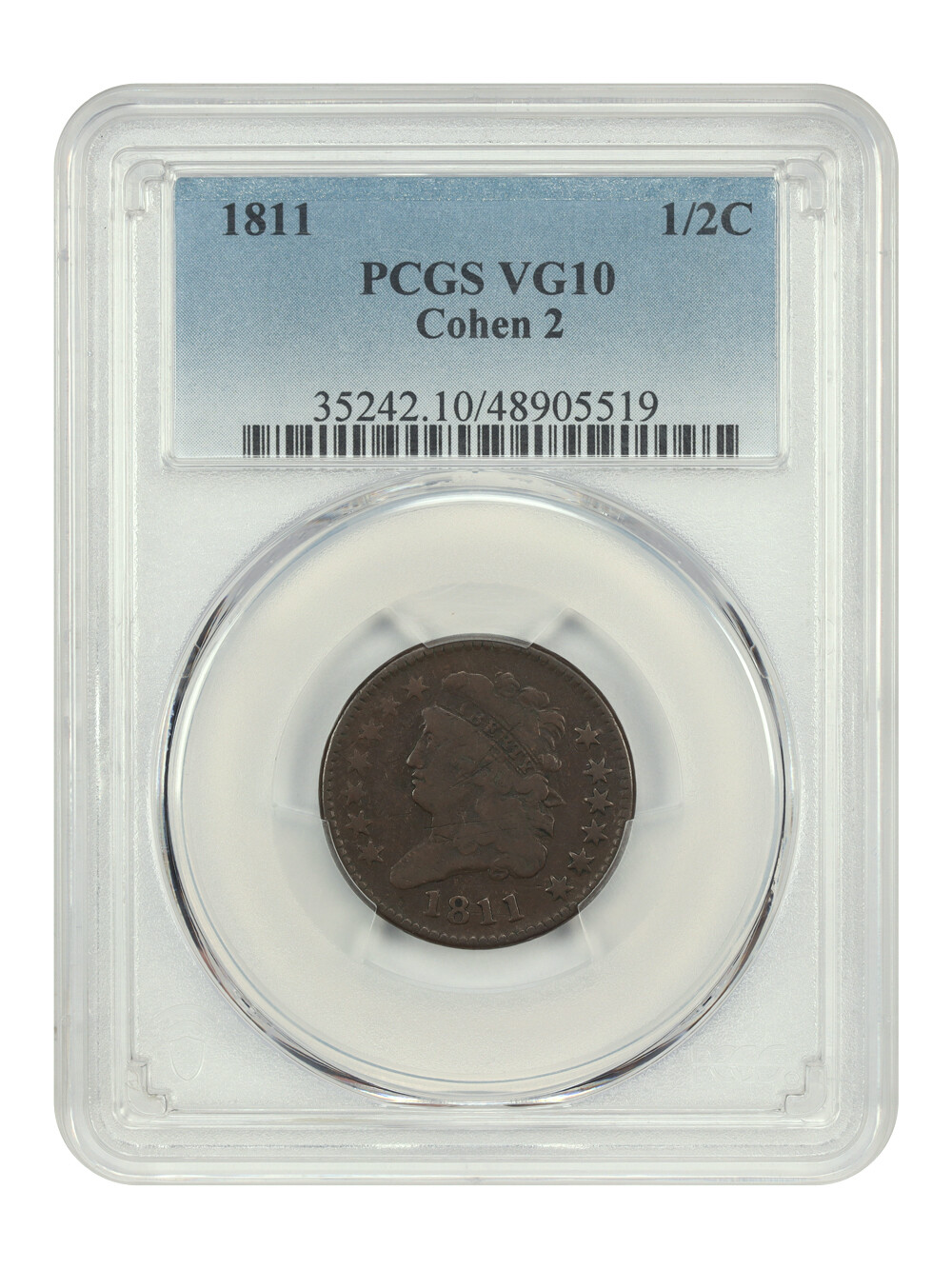 1811 1/2C PCGS VG10 (Cohen-2) - Classic Head Half Cent - Key Date | eBay