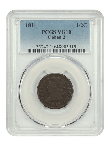 1811 1/2C PCGS VG10 (Cohen-2) - Classic Head Half Cent - Key Date | eBay