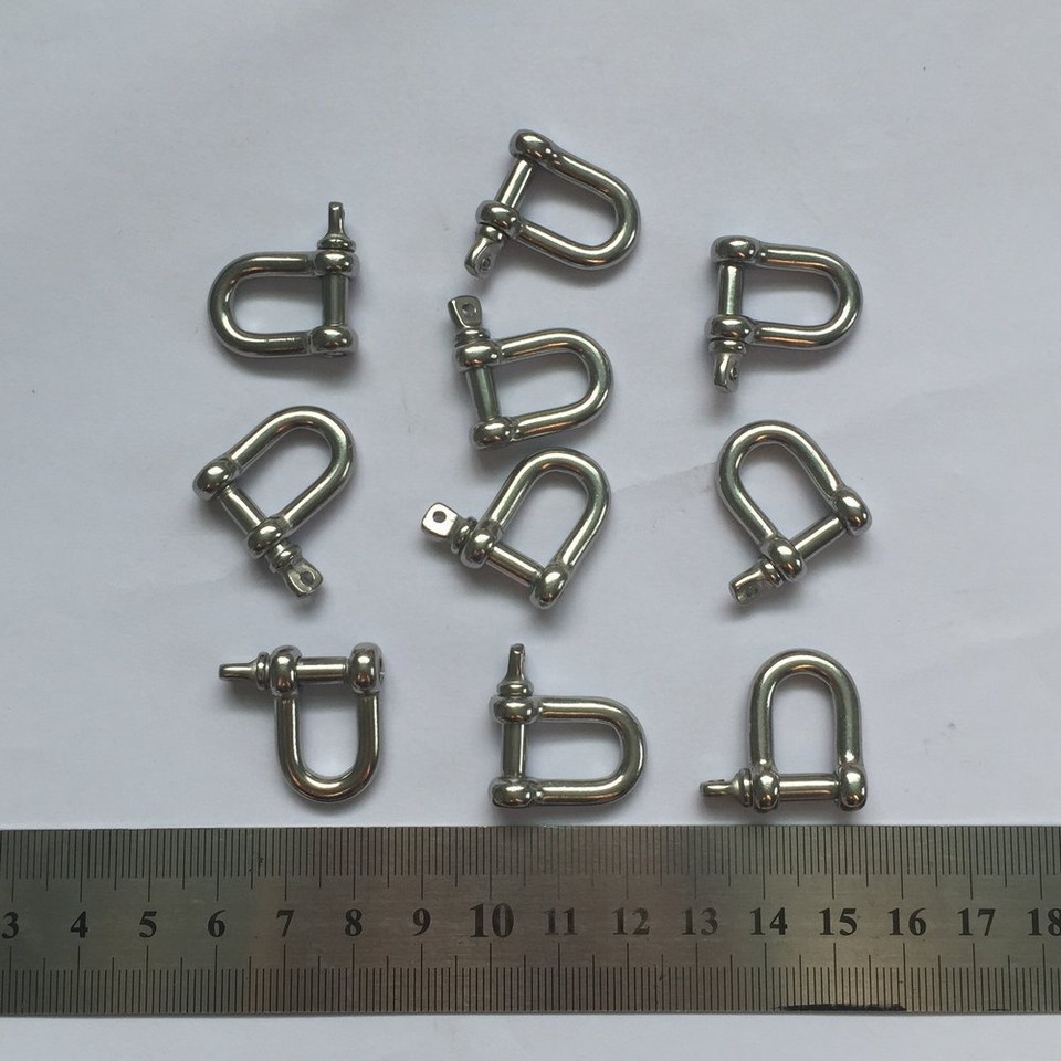 JY-Stainless Steel Mini D Shackle, 4mm, Silver Color,for Paracord ...