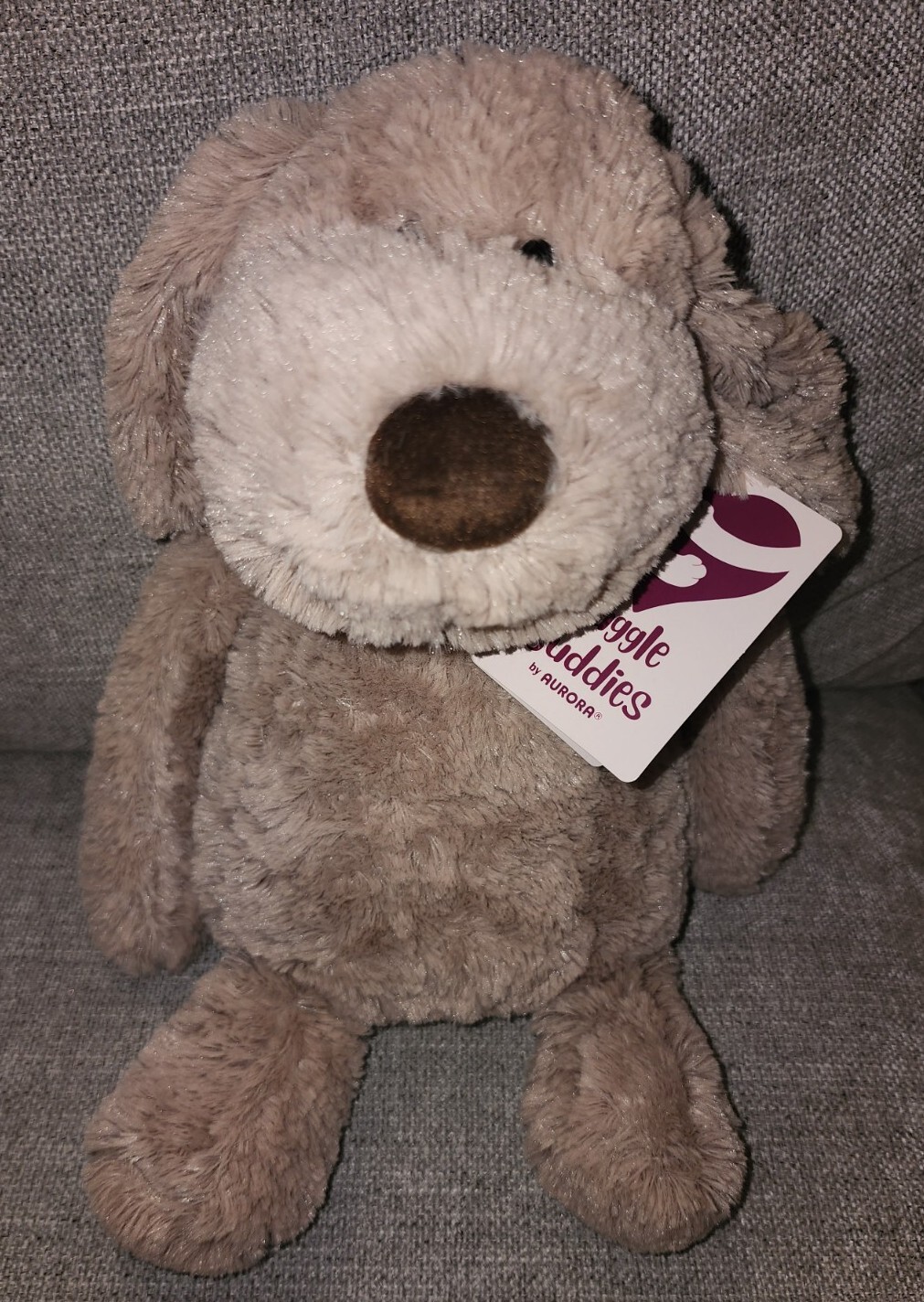 Aurora Huggle Buddies 13" Dexter The Huggable Dog Beige Plush Stuffed ...