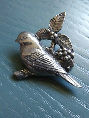 Pewter Signed BIRDS & BLOOMS 2002 Collectors Brooch Pin. J7020 | eBay