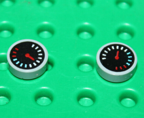 Lego Tile Round 1x1 with Black Gauge ref 98138pb175 set 77942 21330 ...