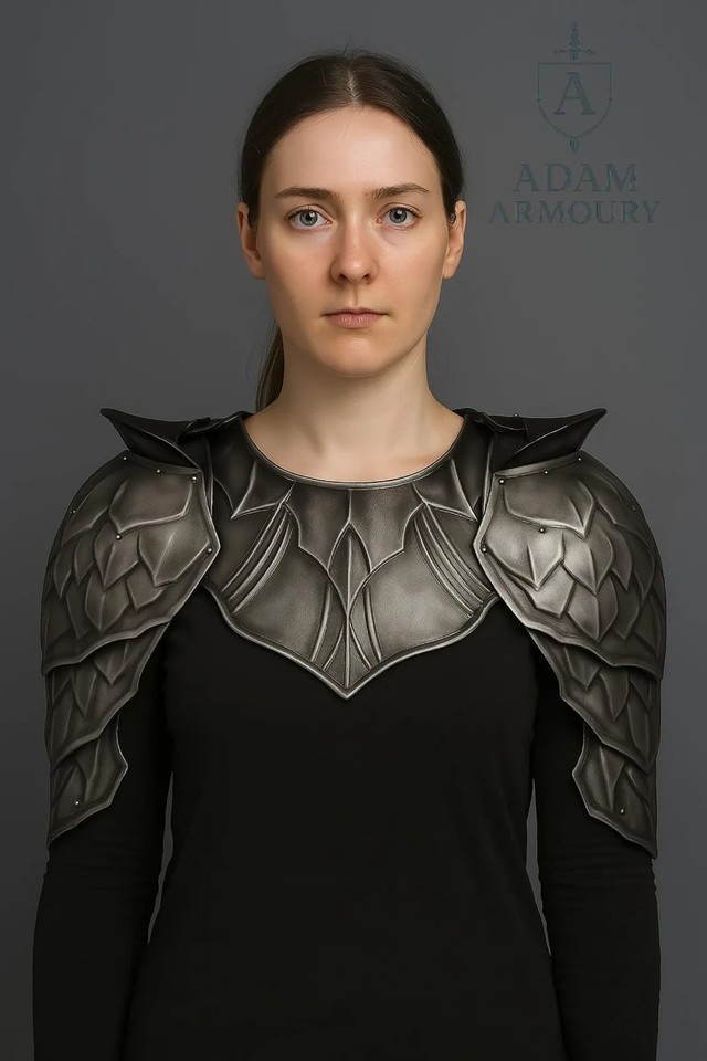 Steel Dragon Scale Pauldrons with Gorget Larp Cosplay Armor | eBay