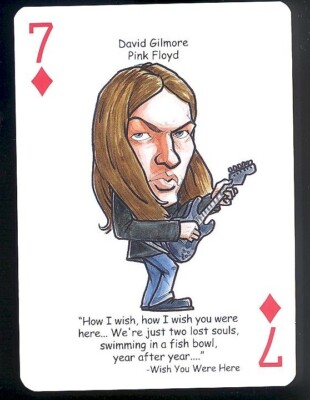 David Gilmore Pink Floyd Rock n Roll a Tribute to Rock Playing Card | eBay