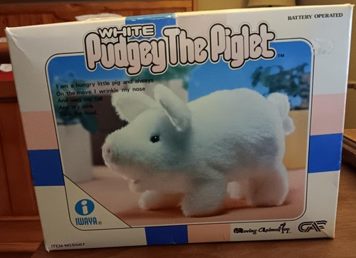 Rare White Pudgey The Piglet Iwaya Corp. Battery Operated Toy Cir. 1986 ...