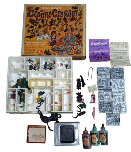 VTG 60s Thingmaker Toy Creepy Crawlers 9 Molds Original Box Mattel 1964 ...