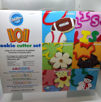 Wilton 101 Cookie Cutter Set Letters Numbers Shapes Animals Sports NEW ...