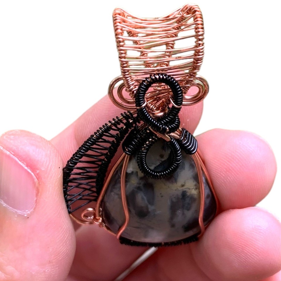 Natural Picasso Jasper Unique Copper Birthday Gift For Him Wire Wrapped ...