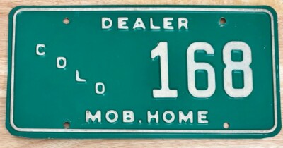 Colorado 1980's MOBILE HOME DEALER License Plate # 168 | eBay