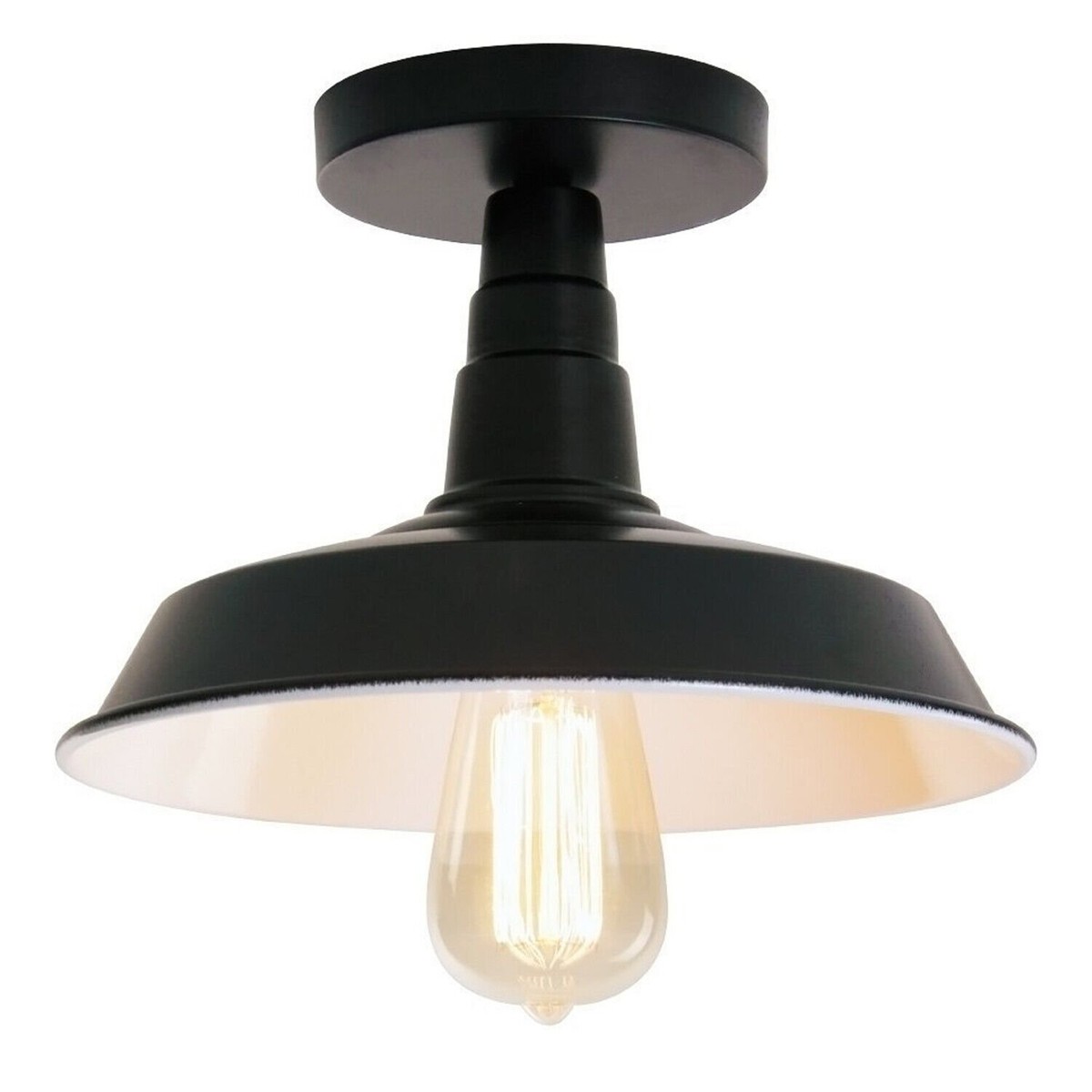 Vintage Industrial Barn Flush Mount Ceiling Light In